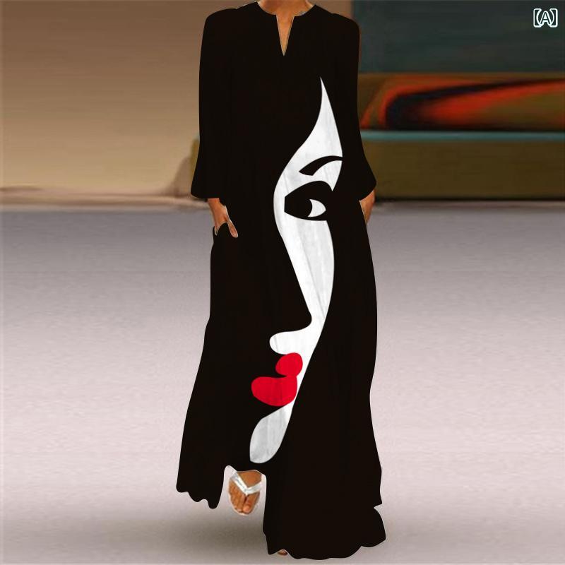 【楽天市場】レディース ファッション 長袖 ドレス 大きいサイズ 秋冬 レディー スン ステージ ロング ドレス：おうち健康生活