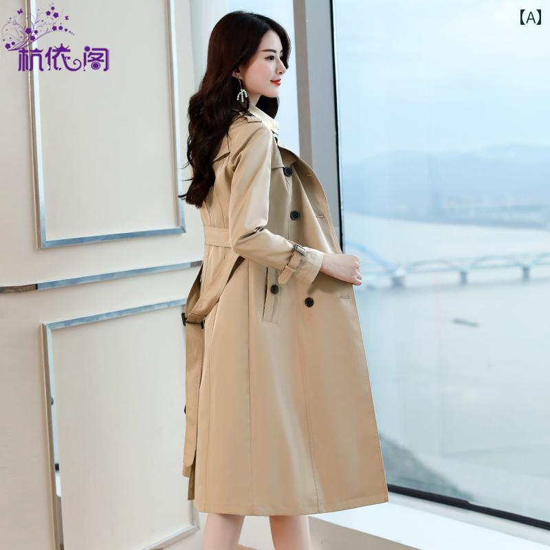 【楽天市場】アウター レディース ファッション おしゃれ カーキ トレンチコート ミディアム 丈 英国風 春秋 ジャケット：おうち健康生活