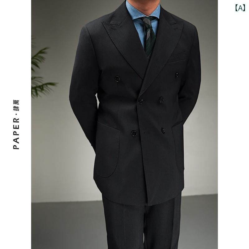 【楽天市場】メンズ ファッション おしゃれ ダンディ かっこいい ビジネス 通勤 ダブルブレスト スーツ イタリアン ナポリ スーツ シングル ...