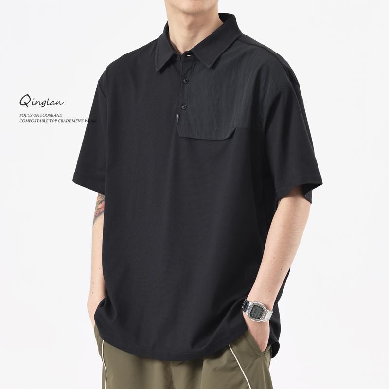 【楽天市場】ポロシャツ メンズ 男性用 速乾 半袖 ショートスリーブ 接触冷感 薄手 ライトウェイト ゆったり ビッグシルエット 大きいサイズ ...
