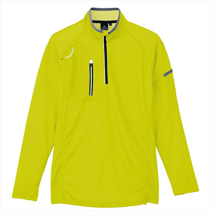 【楽天市場】アイトス AITOZ 長袖ハーフZIPシャツ（男女兼用） ユニセックス 10606 016.ライム：スポーツショップ グラスホッパー