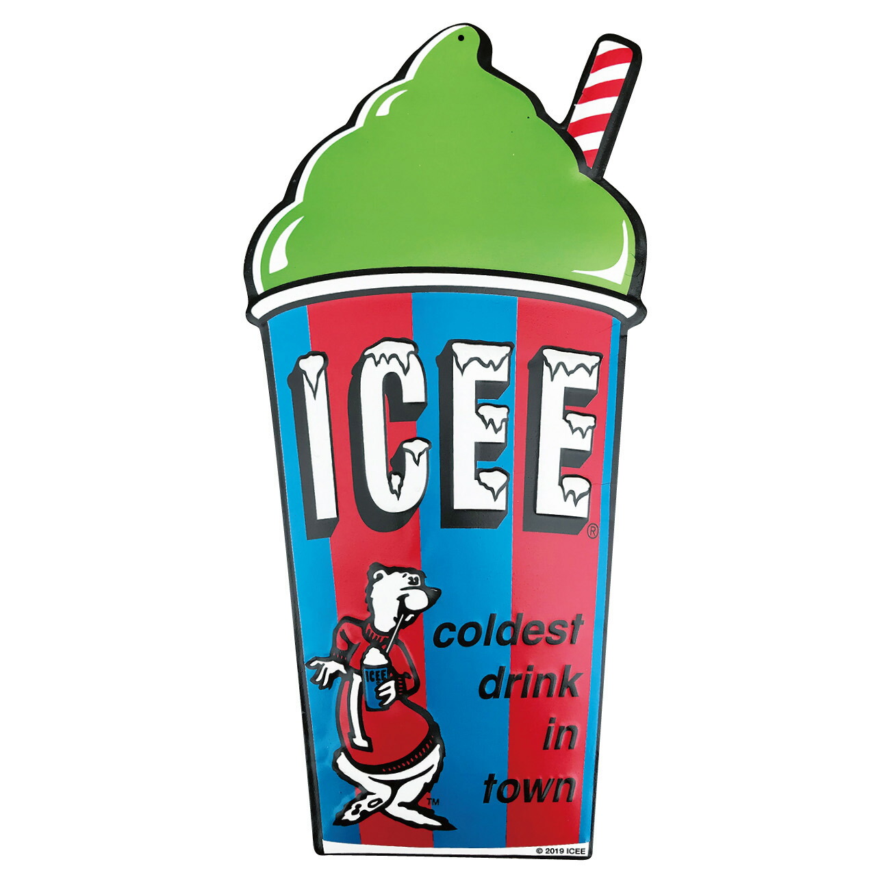 【楽天市場】【 アイシー ・ グリーン 】 US EMBOSSED SIGN ICEE CUP GREEN エンボス メタルサイン アイス ...