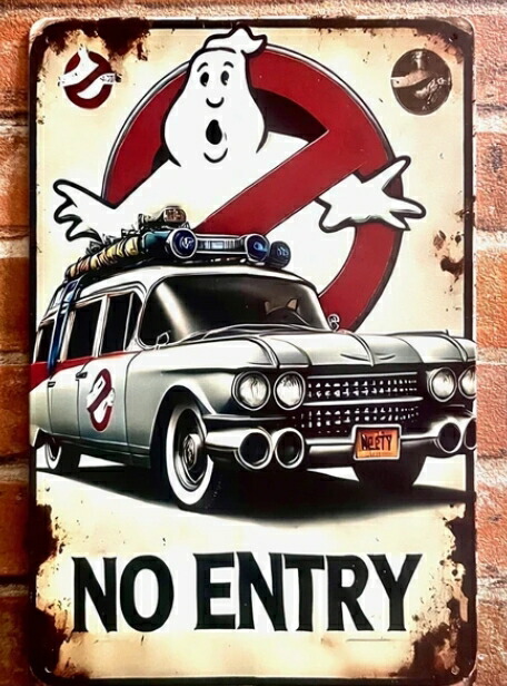【楽天市場】【 ゴーストバスターズ 】NO ENTRY Ghostbusters Tin Sign Plate 1959 Cadillac ...