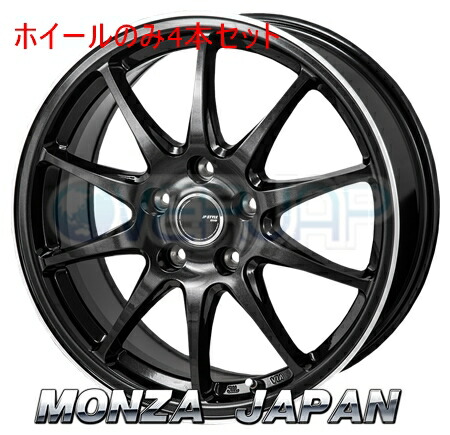【楽天市場】4本セット MONZA JAPAN JP-STYLE R10 パールブラック / フランジカットポリッシュ (PBK/FP) 16インチ 6.5J 114.3 / 5 38 ...