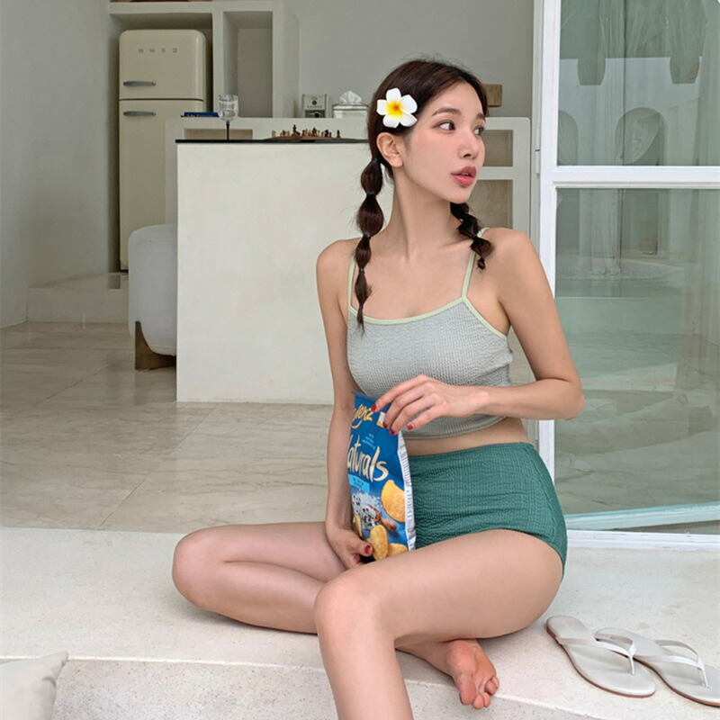 【楽天市場】ハイウエスト ビキニ 水着 レトロ セパレート 無地 シンプル 大人 レディース M L XL 大きいサイズ かわいい おしゃれ スイムウェア グリーン イエロー ブラック 緑 ...