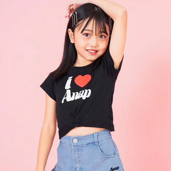 【楽天市場】35%OFFセール SALE アナップキッズ 子ども服 半袖Tシャツ 110cm-130cm ANAP KIDS I LOVE ロゴ ウエスト クロス ミニ Tシャツ ブラック ...