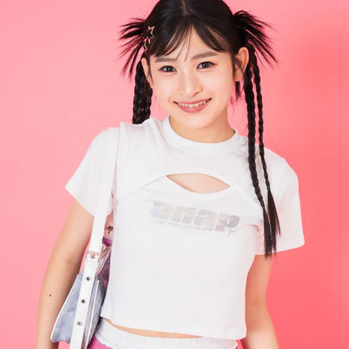 【楽天市場】アナップ ガール 子ども服 135cm-165cm ANAP GIRL シルバーロゴ プリント ミニ トップス ホワイト 2025春夏 XS(135-145)/S(145-155 ...