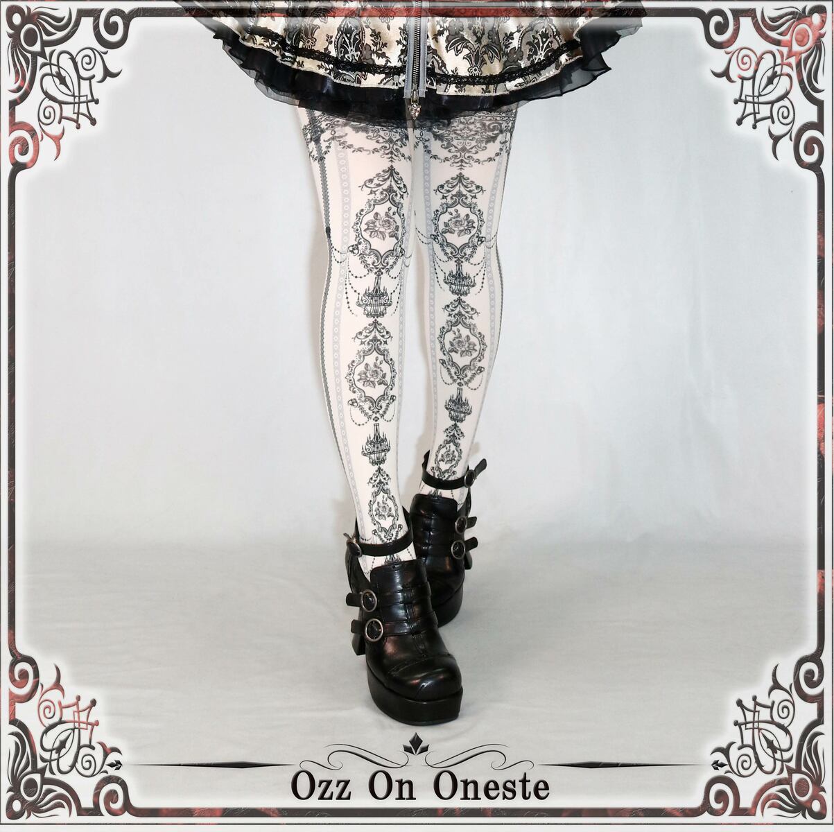 【楽天市場】Antique Rose printed tights ozt-48 ozzonjapan タイツ ozzoneste オリジナル ...