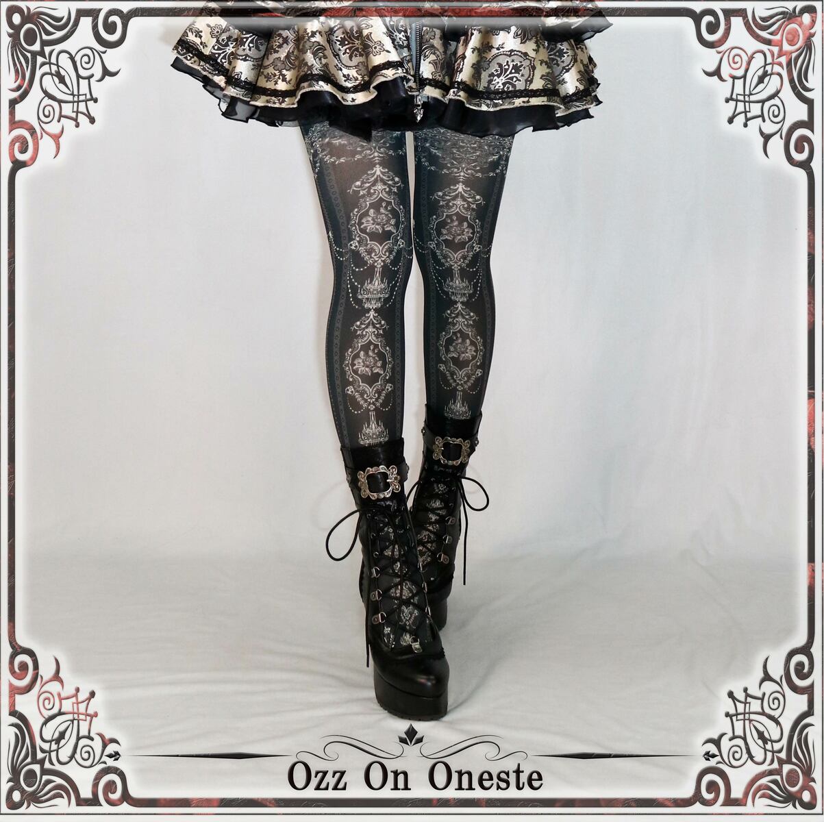 【楽天市場】Antique Rose printed tights ozt-49 ozzonjapan タイツ ozzoneste オリジナル ...