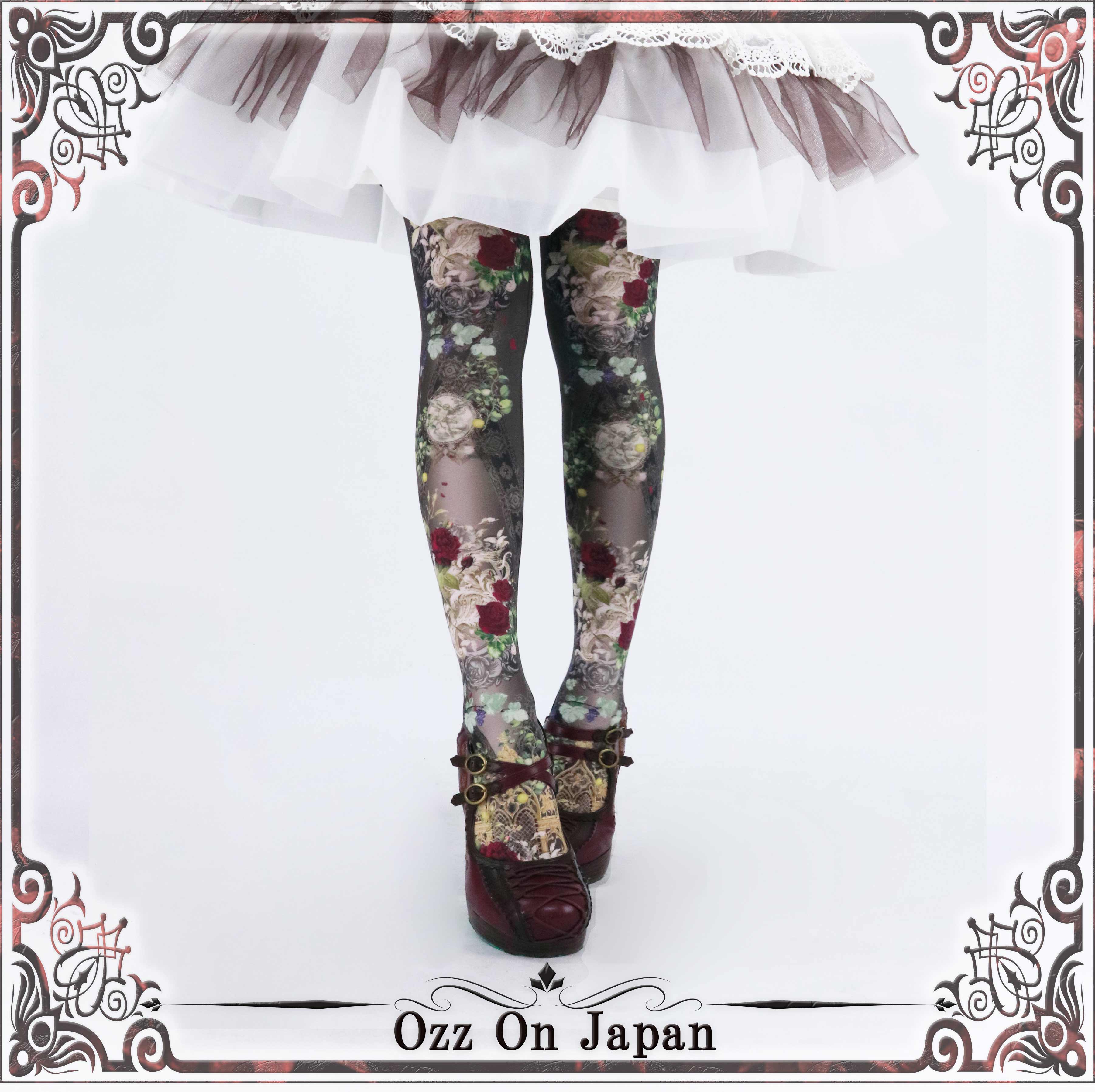 【楽天市場】My cup of tea ROSEタイツ ozt-33 ozzonjapan タイツ ozzoneste オリジナルプリント 和 ...