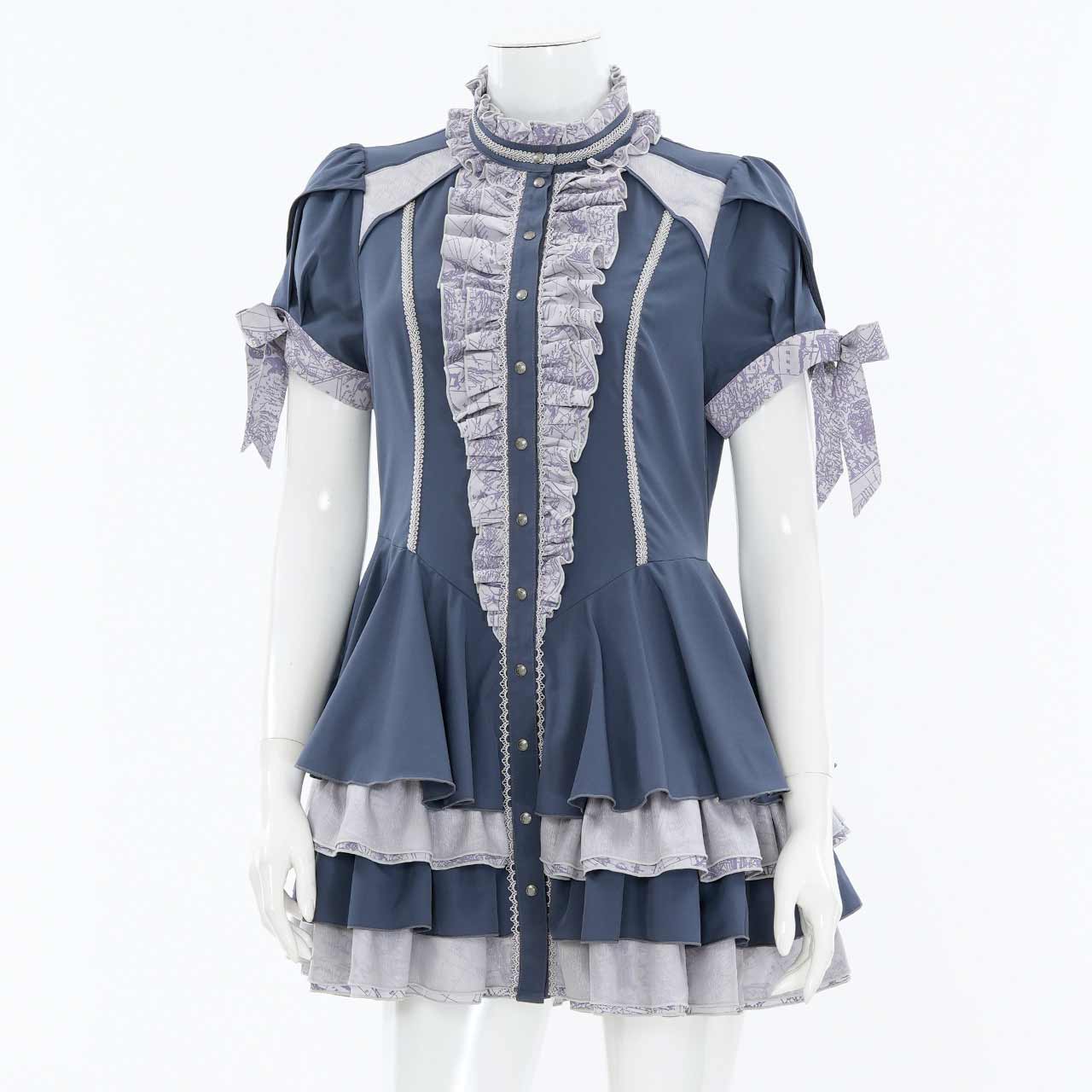 【楽天市場】Pirates Rose フリルブラウス 青色 ozzonjapan ozzoneste薔薇 ゴス ゴスロリ ゴシックロリータ ...