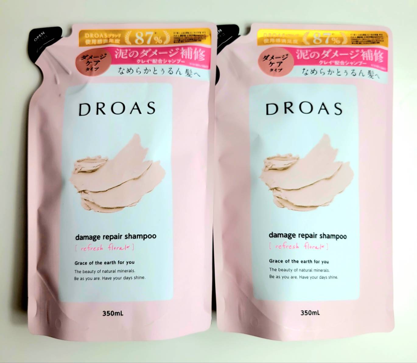 【楽天市場】【2個セット】DROAS ドロアス ダメージリペアシャンプー 【詰め替えパウチ】350ml リフレッシュフローラルの香り：P-G-shop