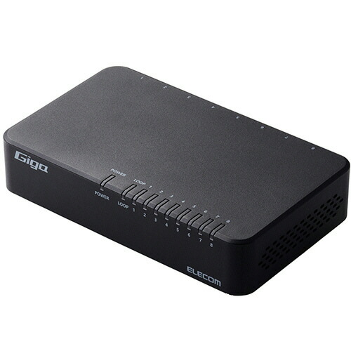【楽天市場】エレコム Giga対応8ポートスイッチ（プラ筐体／ACアダプター） ブラック RoHS指令準拠（10物質） EHC−G08PA4− ...