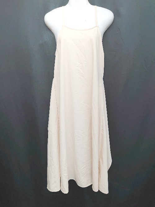 【楽天市場】 onetome バックリボン ティアード風 ロング キャミソール ワンピース サイズF ベージュ レディース P 【中古】：フクワウチ