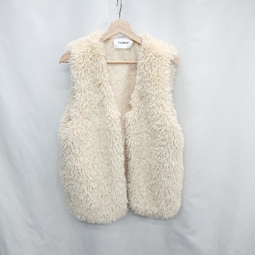 【楽天市場】 ⊇ nemne store ネンネストア ファー ノースリーブ ベスト サイズF ベージュ レディース E 【中古】：フクワウチ