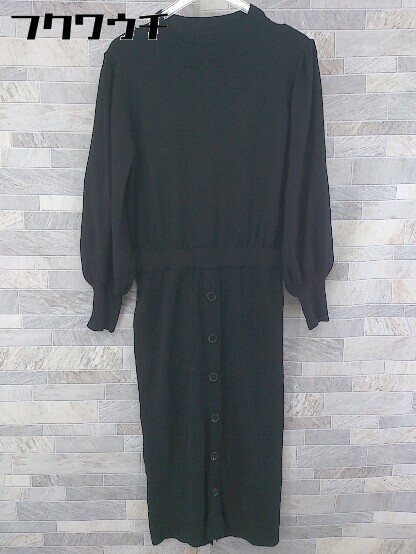 【楽天市場】 mysty woman ミスティウーマン ハイネック ウエストゴム 長袖 膝下丈 ニット ワンピース サイズF ブラック ...