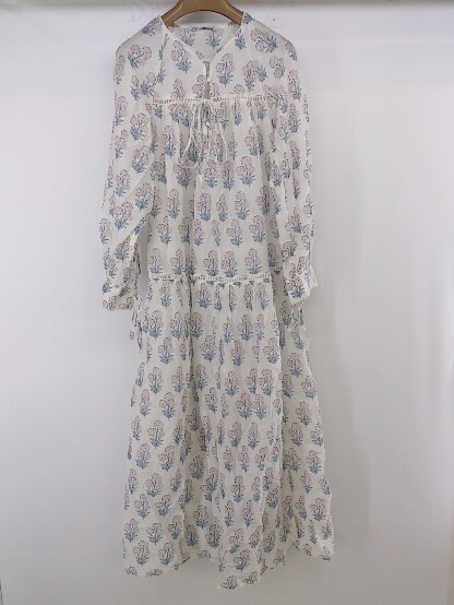 【楽天市場】 ZARA ザラ 花柄 長袖 ロング ワンピース サイズEUR XS USA XS MEX 24 ホワイト系 ピンク系 ブルー系 ...