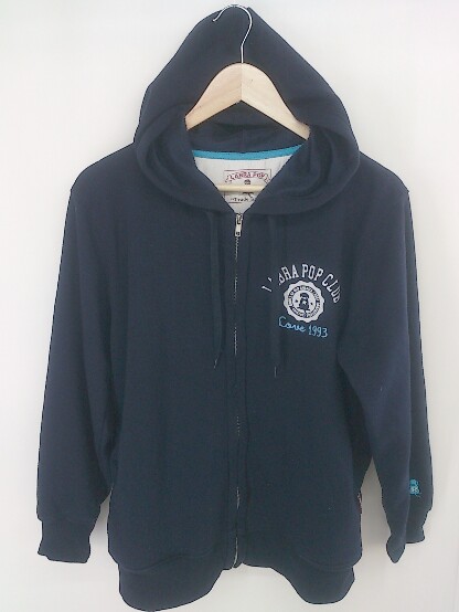 【楽天市場】 LABRA POP ラブラポップ 裏起毛 ロゴ 長袖 ジップアップパーカー サイズLL ネイビー ホワイト ブルー レディース ...