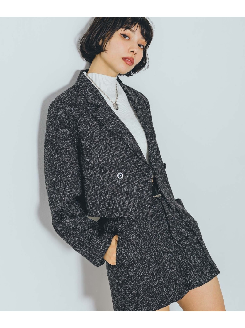 【楽天市場】【SALE／37%OFF】(W)ツイードショートJKT PAGEBOY ページボーイ ジャケット・アウター テーラードジャケット ...