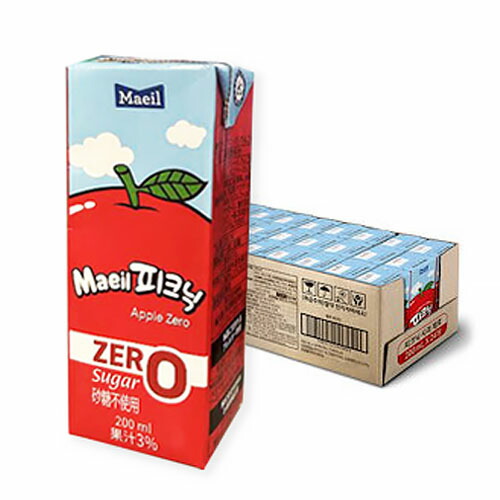 【楽天市場】【まとめ買いお得★1個当り126円】 マエイル ピクニック りんごゼロ 1BOX=200ml×24個 韓国ドリンク韓国食品カロリーゼロ 糖質ゼロ：八道韓国食品