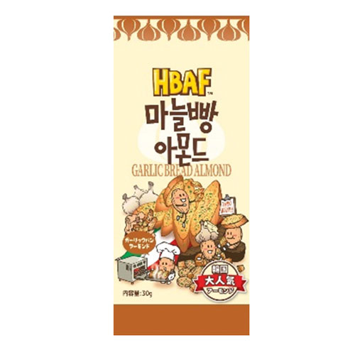 【楽天市場】HBAF ガーリックパンアーモンド 30g ハニーバターアーモンド 韓国お菓子 韓国食品：八道韓国食品