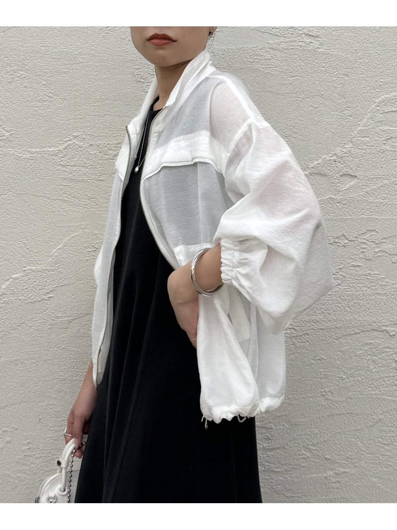 【楽天市場】【SALE／60%OFF】【Loungedress】スタンドカラーシアーブルゾン PAL GROUP OUTLET パル グループ アウトレット トップス ベスト・ジレ ホワイト ...