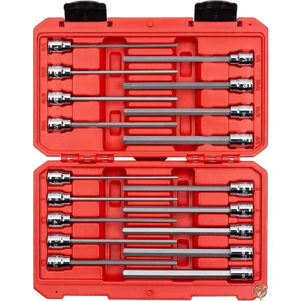 【楽天市場】TEKTON 3/8 Inch Drive Long Hex Bit Socket Set, 18-Piece (1/8-3/8 in, 3-10 mm) | SHB91303 ...