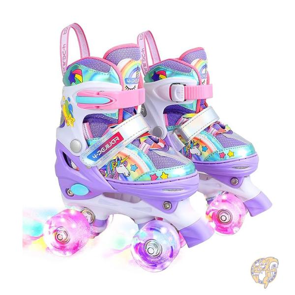 【楽天市場】キッズ ローラースケート レインボー ユニコーン 幼児 対象年齢:3-6 発光タイヤ付き NK-ke-98 4-Pejiijar ...