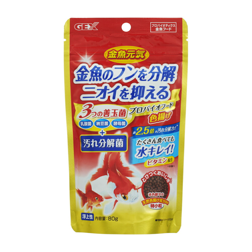 【楽天市場】 【ジェックス】金魚元気 プロバイオフード 色揚げ 80g【GEX】：PALMY EXPRESS