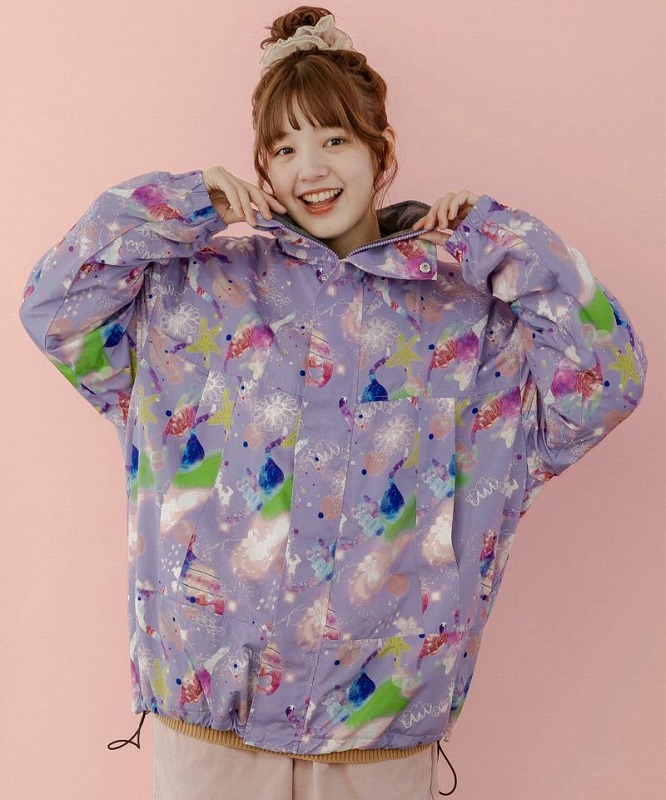 【楽天市場】★SALE★【ScoLar スカラー】143716 ネコ宇宙柄裏フリース2WAYブルゾン アウター 羽織り カジュアル メルヘン ...