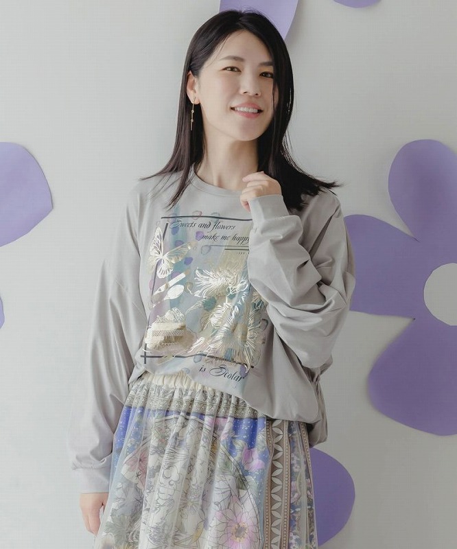 【楽天市場】★セール★【is ScoLar イズ スカラー】552263 花蝶箔プリント 異素材切替プルオーバー フェミニン ガーリー 原宿系 個性的【パッパドゥドゥ】：PappaDuduu