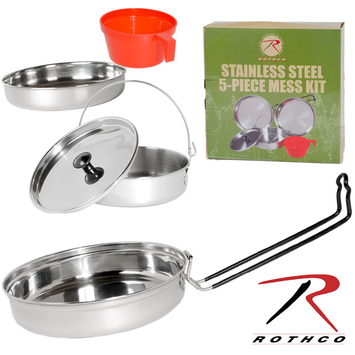 【楽天市場】ROTHCO（ロスコ） 5 Piece Stainless Steel Mess Kit / 5ピース ステンレススチール メス ...