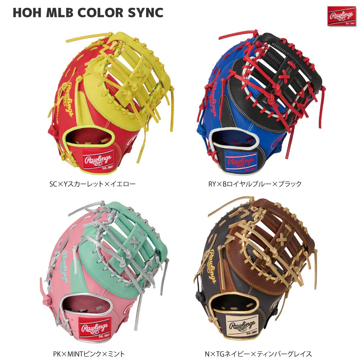 【楽天市場】Rawlings(ローリングス) GR5HMM53 軟式ミット HOH MLB COLOR SYNC M53 ファーストミット ...