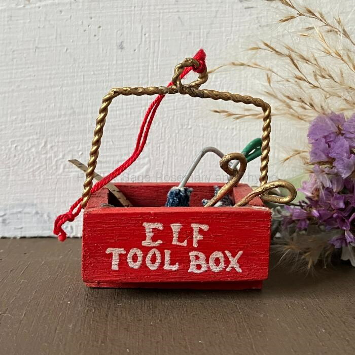 【楽天市場】【USED】クリスマス オーナメント ELF TOOL BOX 妖精 ツールボックス ドイツ 木製 のこぎり スケール メリー ...