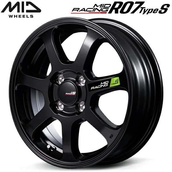 【楽天市場】MID MID RACING R07 Type-S 4本Set セミグロスブラック5.0J-15インチ 4穴/PCD100 イン ...
