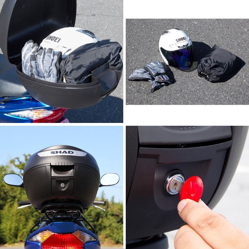 【楽天市場】SHAD（シャッド） バイク トップケース リアボックス SH26 無塗装ブラック インキー無し キーレス フルフェイス収納 ...