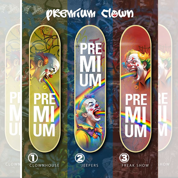 【楽天市場】PREMIUM SKATEBOARDS 'CLOWN' 7.25 プレミアム キッズ スケートボード スケート デッキ SKATE ...