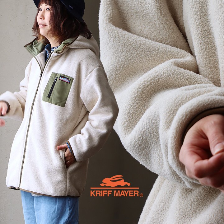 【楽天市場】KRIFF MAYER クリフメイヤー パーカー ライトアウター フリースパーカー レディース ハイネック シャギー ポリエステル 軽い 暖かい 配色切り替え パイピング ポケット ...