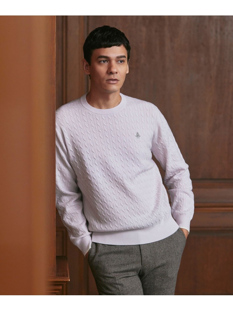 【楽天市場】【SALE／20%OFF】ミニケーブル柄 クルーネックセーター Paul Stuart ポール・スチュアート トップス ニット オレンジ パープル ブルー ホワイト【RBA_E ...