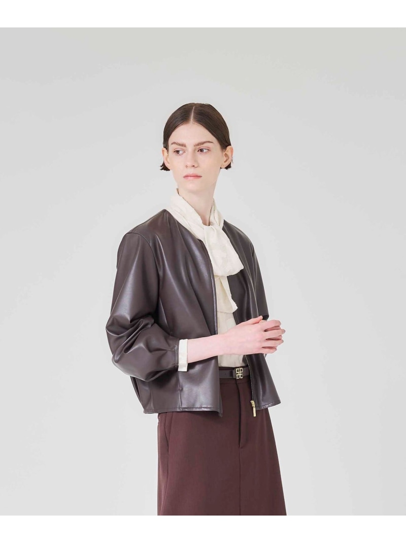 【楽天市場】シンセティックレザー ブルゾン Paul Stuart ポール・スチュアート ジャケット・アウター ノーカラージャケット【送料無料】[Rakuten Fashion]：Paul ...