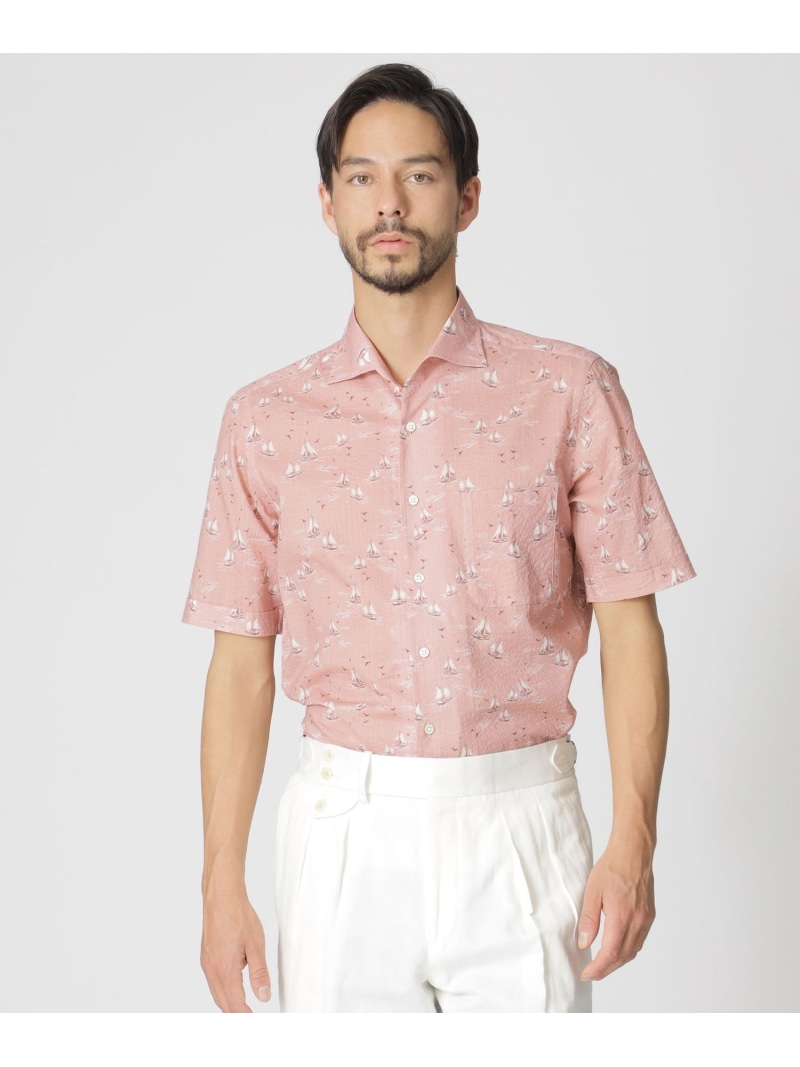 【楽天市場】【SALE／25%OFF】ヨットプリントイタリアンカラーシャツ Paul Stuart ポール・スチュアート トップス シャツ ...