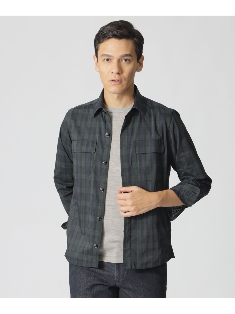 【楽天市場】【SALE／70%OFF】ドットエアチェックシャツジャケット Paul Stuart ポール・スチュアート トップス シャツ・ブラウス カーキグリーン グレー【RBA_E】【送料 ...