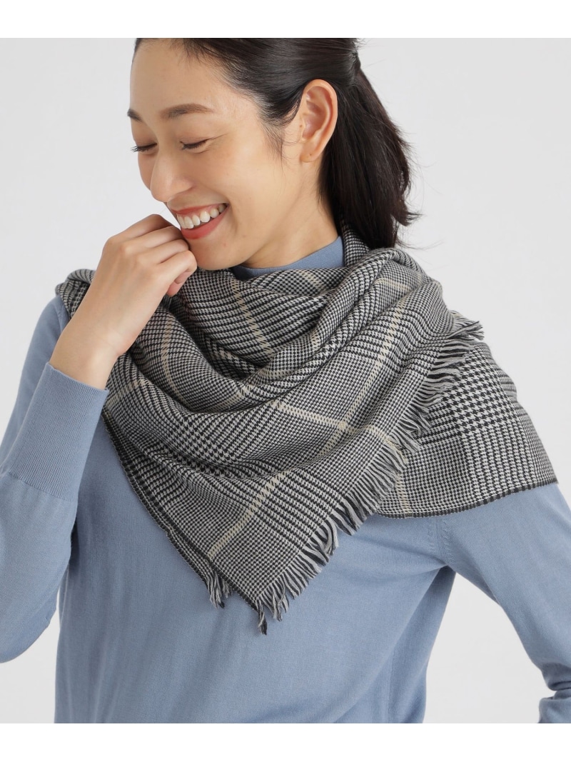【楽天市場】【SALE／50%OFF】カシミヤシルク グレンチェックラメストール Paul Stuart ポール・スチュアート ファッション雑貨 マフラー・ストール・ネックウォーマー ブラック ...