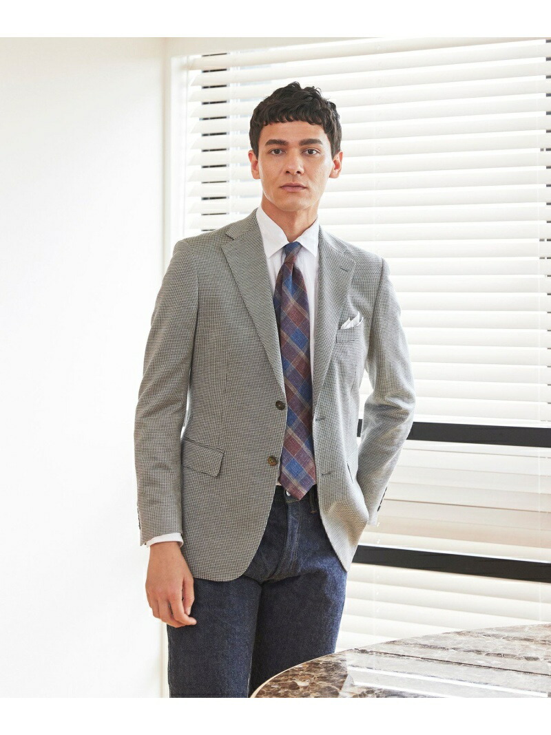 【楽天市場】【SALE／35%OFF】コットンラミーハウンドトゥースジャージジャケット Paul Stuart ポール・スチュアート ジャケット・アウター テーラードジャケット・ブレザー ...