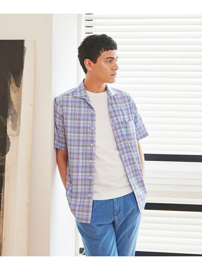 【楽天市場】【SALE／25%OFF】パナマクロスマルチカラーチェックイタリアンカラーシャツ Paul Stuart ポール・スチュアート ...