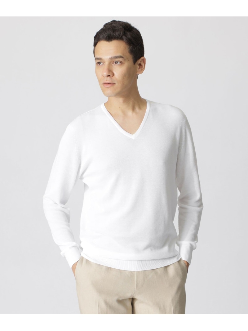 【楽天市場】【SALE／50%OFF】【数量限定】【PHINEAS COLE】Vネックニット Paul Stuart ポール・スチュアート トップス ニット ブルー ホワイト【RBA_E ...