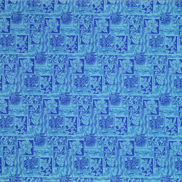 【楽天市場】ハワイアンファブリック 水色 ハイビスカス パネル柄 fab-2944AQ 【4ヤードまでメール便可】：パウスカートショップ