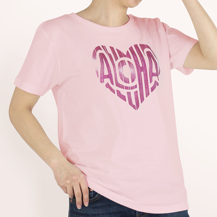 【楽天市場】フラダンスTシャツ−AlohaPride [アロハハート] ピンク レディース tsht-alohaheart【1枚までメール便可 ...