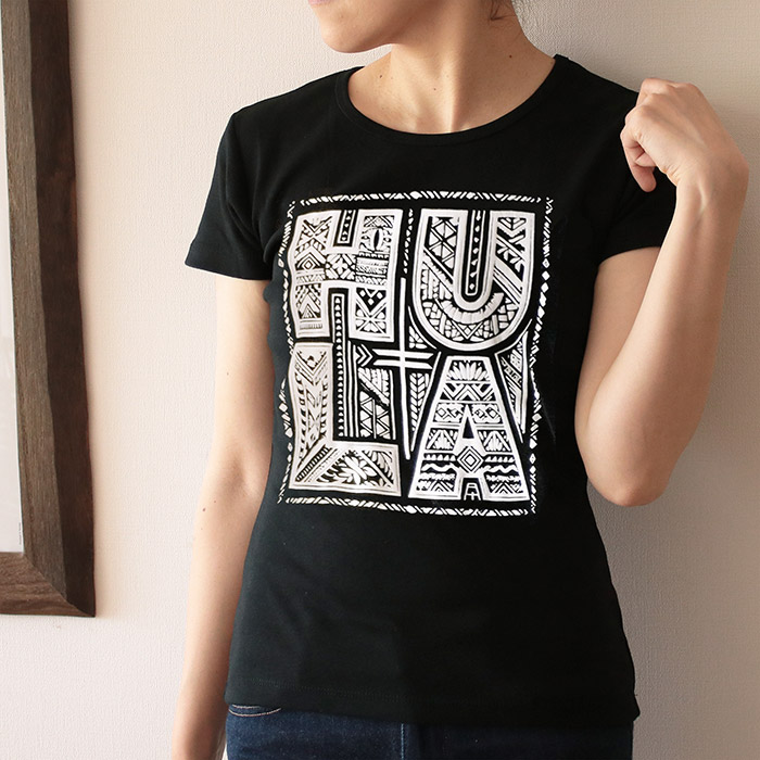 【楽天市場】フラダンスTシャツ−AlohaPride [HULAタパ] ブラック シルクプリント レディース tsht-hulatapa【1枚 ...