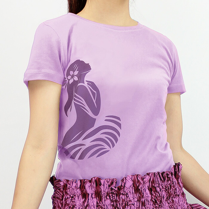 【楽天市場】フラダンスTシャツ−AlohaPride [ワヒネ] ラベンダー ドライTシャツ シルクプリント レディース tsht ...